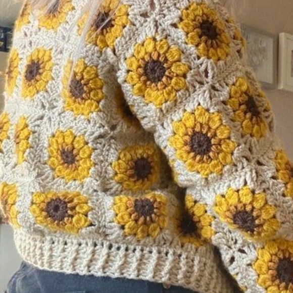 Hand Crafted | Jackets & Coats | Sunflower Bohemian Handmade Crochet C ...